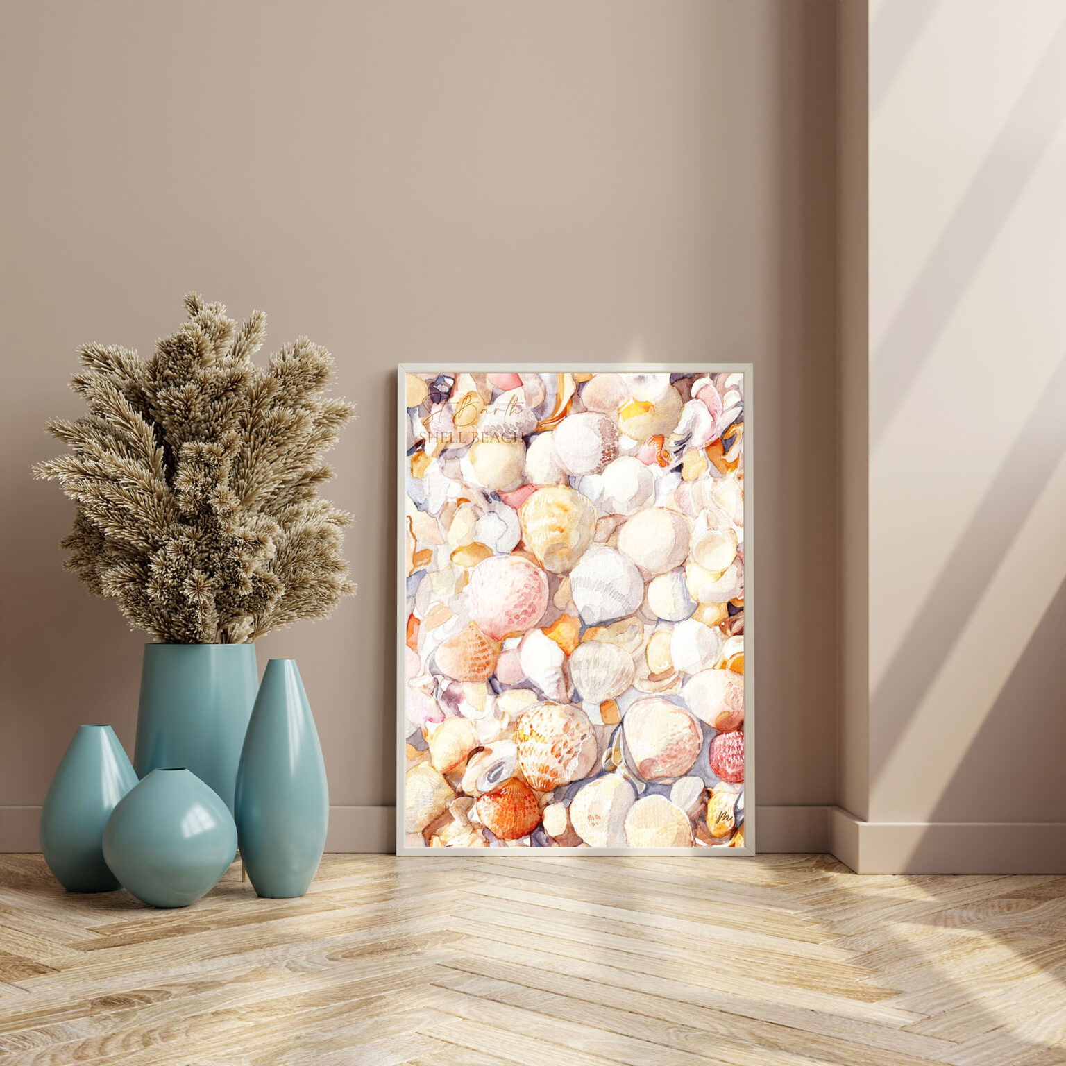 Aquarelle de Shell Beach - MOON ST BARTH - Illustration